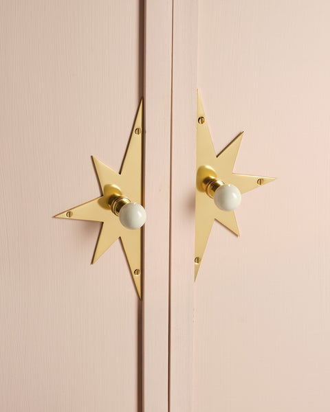 Coloured Knob, Putty, Brass – MATILDA GOAD & CO.