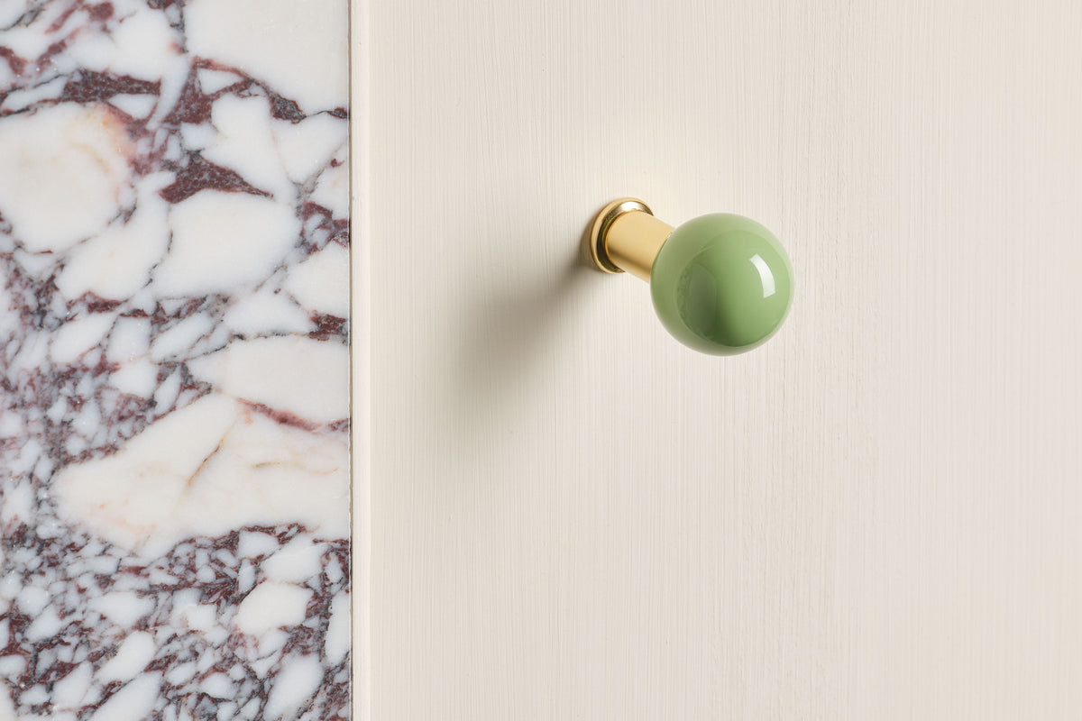 Natural Oak Knob, Brass – MATILDA GOAD & CO.