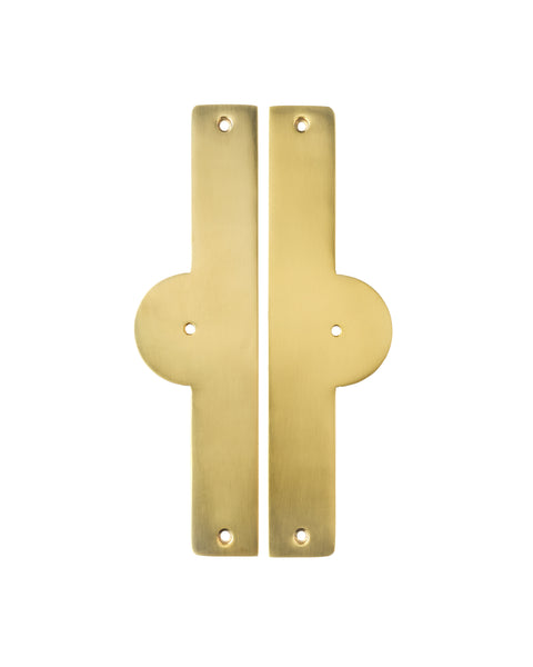 Pair of Arch Backplates, Aged Brass – MG&Co.