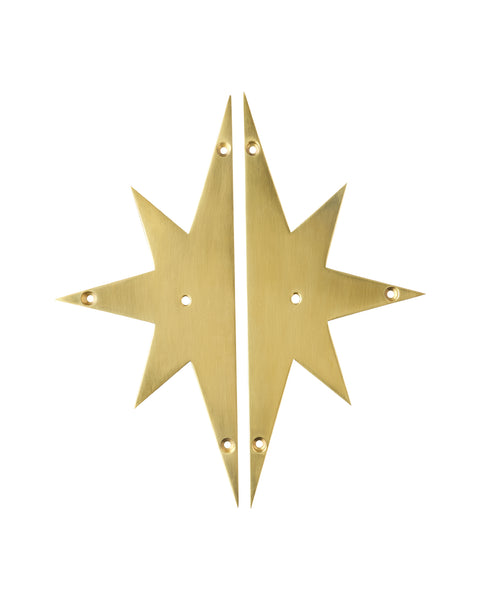 Pair of Star Backplates, Aged Brass – MG&Co.